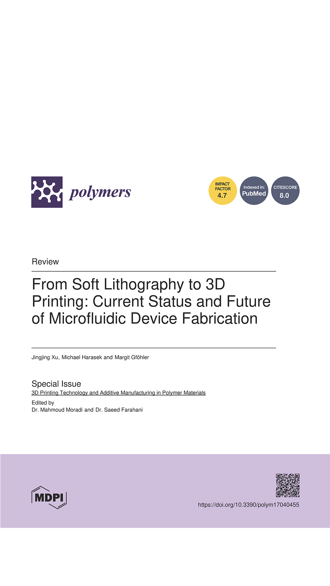 Jing Jing Xu published Article in Polymers Journal - BioMembrOS